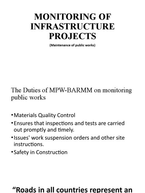 Monitoring Of Infrastructure Projects Pdf