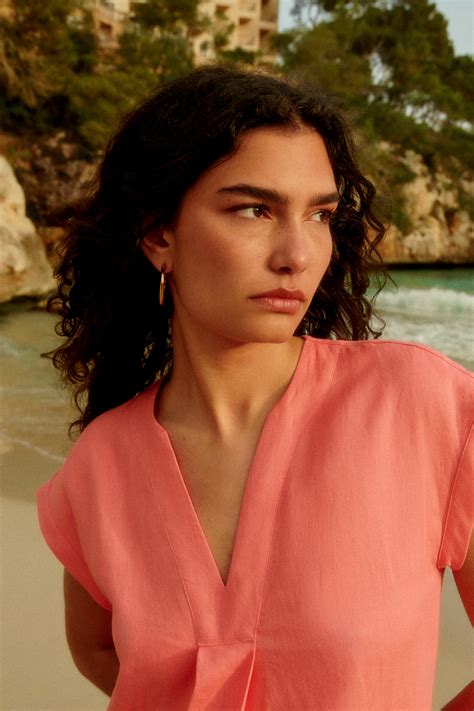 Mirabelle 100 Linen Dress Hot Pink Woman