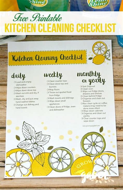 Free Printable Kitchen Cleaning Checklist