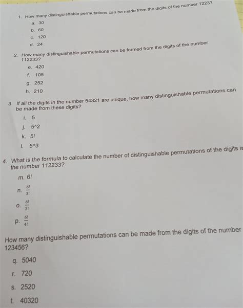 1 How Many Distinguishable Permutations Can Studyx