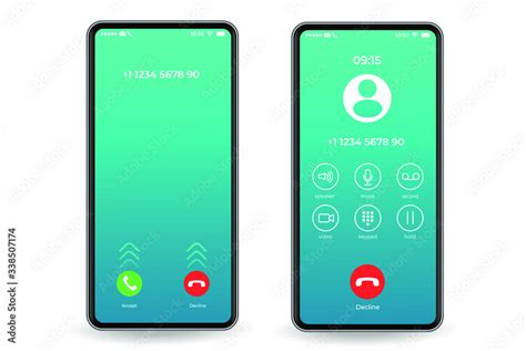 Call Screen Smartphone Interface Template Mobile App Design Layout Ui