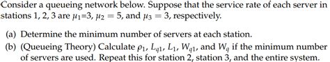 Solved Consider A Queueing Network Below Suppose That T