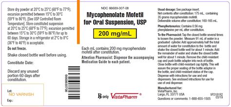 Dailymed Mycophenolate Mofetil Powder For Suspension