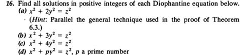 solved 16 find all solutions in positive integers of each