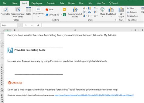 prevedere forecasting tools for predictive analytics in excel