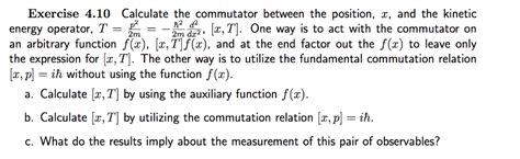 Solved Exercise Calculate The Commutator Between The Chegg Com