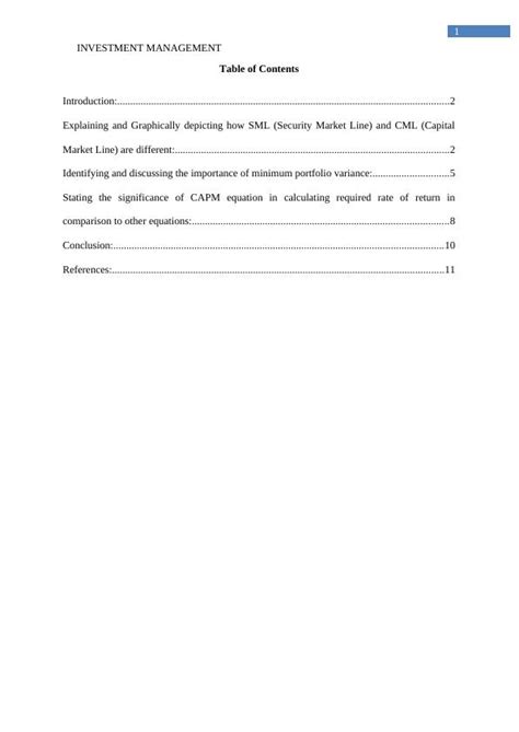 investment management analyzing risk with sml cml capm