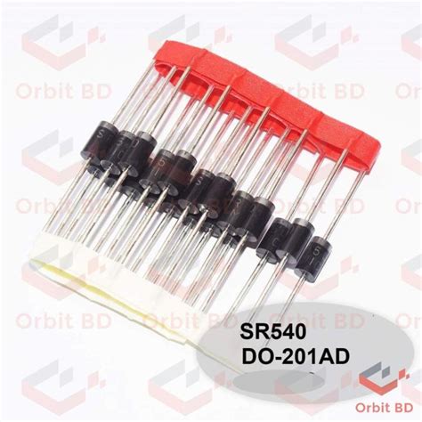 20pcs Diode Sb540 40v 5a Schottky Barrier Rectifier Diode Sb 540 Silicon Junction Axial Diode