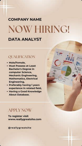 Brown Dreamy Aesthetic Education We Are Hiring Data Analyst Instagram Story Data Analyst