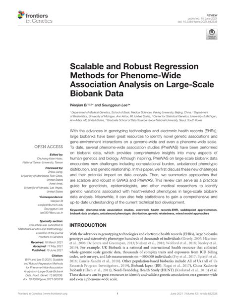 Pdf Scalable And Robust Regression Methods For Phenome Wide