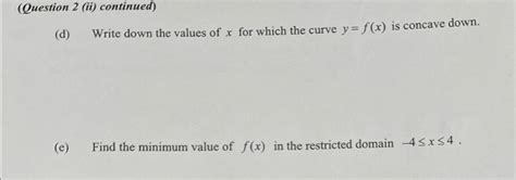 question 2 ii ﻿continued d ﻿write down the