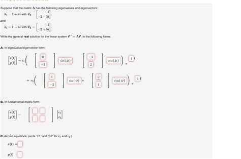 solved suppose that the matrix a has the following
