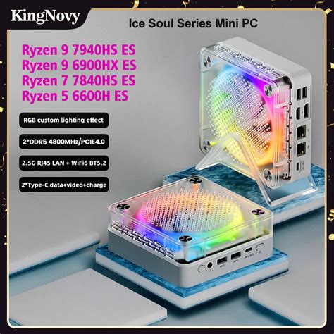 Ice Soul Series Mini PC AMD Ryzen HS ES R HS RGB Light DDR NVME SSD G Dual LANzz