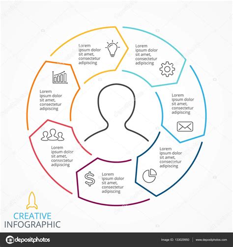 Vector Circle Arrows Infographic Cycle Diagram Linear Graph