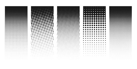 Vector Black Halftone Dots Background Collection For Your Design