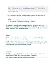 SAS On Power Level 1 IBM Power Systems Solution Sales Foundations Not Review Score 24