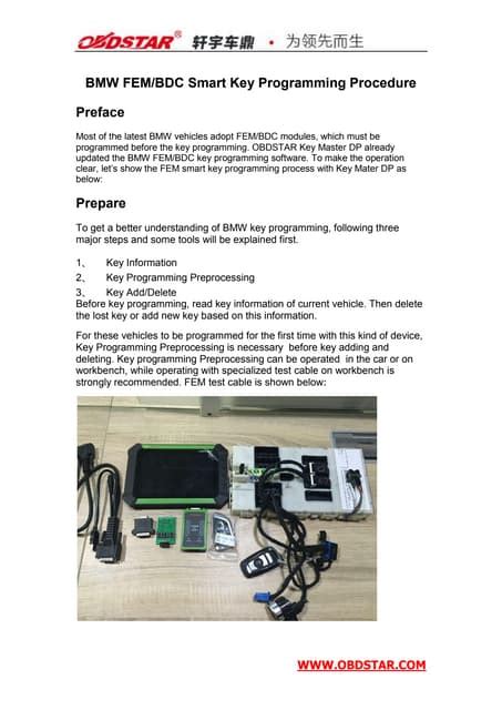 bmw fem bdc smart key programming with obdstar x300 dp pdf