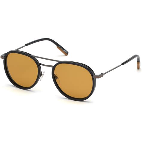 Ermenegildo Zegna Vicuna Tinted Round Mens Sunglasses Ez0127 01e 54