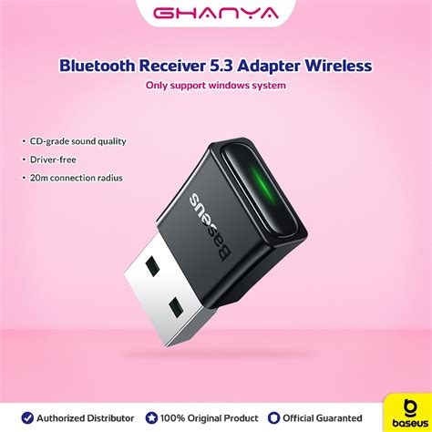 Jual Baseus Ba07 Bluetooth Receiver 5 3 Adapter Wireless Usb Dongle For Pc Laptop Original Ori