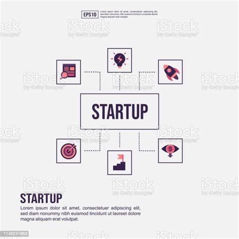 프리 젠 테이 션 프로 모션 소셜 미디어 마케팅 등을 위한 시작 개념 플랫 아이콘과 미니 멀 시작 인포 그래픽 0명에 대한 스톡 벡터 아트 및 기타 이미지 Istock