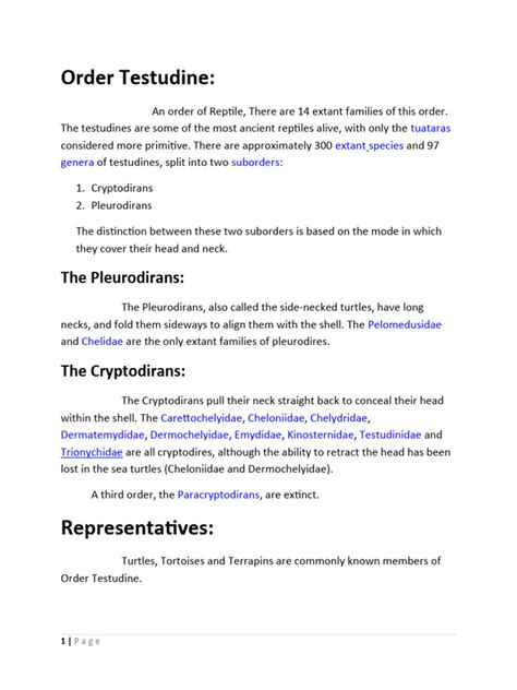 Order Testudine Pdf Turtle Herpetology
