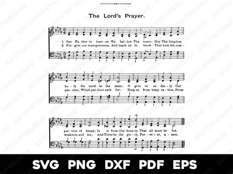 The Lords Prayer Hymn Sheet Music Svg Png Dxf Eps Pdf Graphic