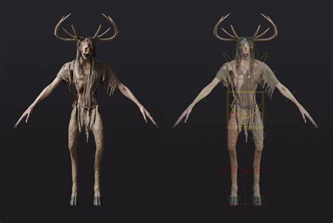 Artstation Stylized Wendigo 3d Model Rigged Game Assets