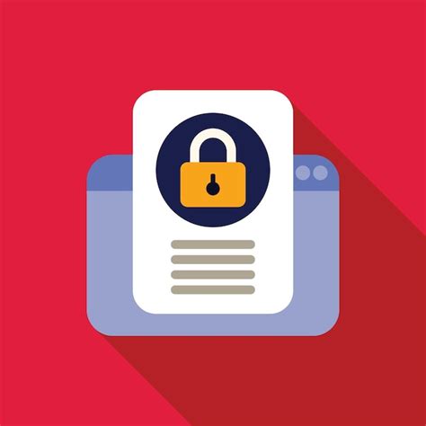 Premium Vector Website Showing Secure Document On Red Background