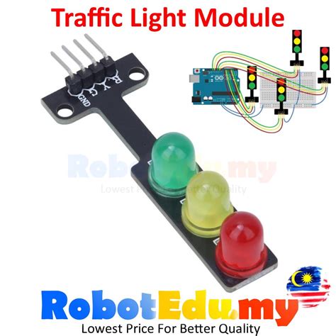 Traffic Light Module System LED 8mm Red Yellow Green 3 LEDs Lights Emitting Diode 5V Signal