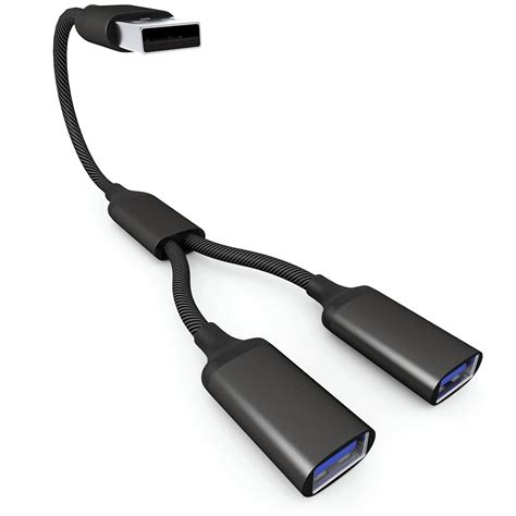 Usb Splitter Cable 1 In 2 Out 1ft Usb 2 0 Male To Dual