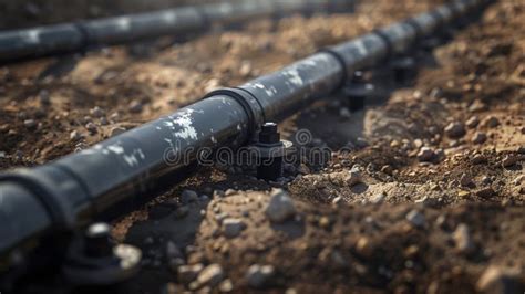 A Pipeline Through Sandy Terrain Ai Generated Stock Image Image Of Technology Energy 373428987