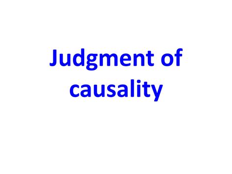 Judgment Of Causality In Epidemiology Handout Ppt
