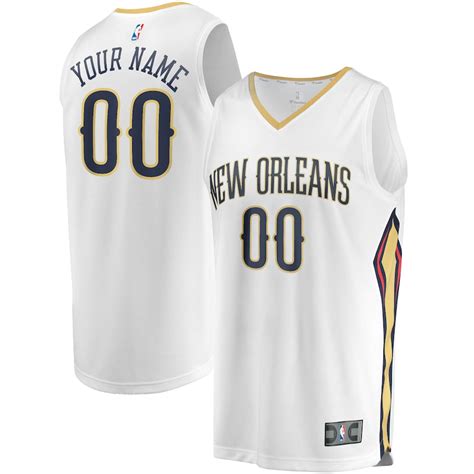 Fanatics Branded New Orleans Pelicans White Fast Break Custom Replica Jersey Association Edition