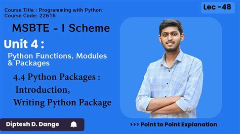 4.4 Python Packages: Introduction, Writing Python Package | 22616 | MSBTE | Python Programming ...
