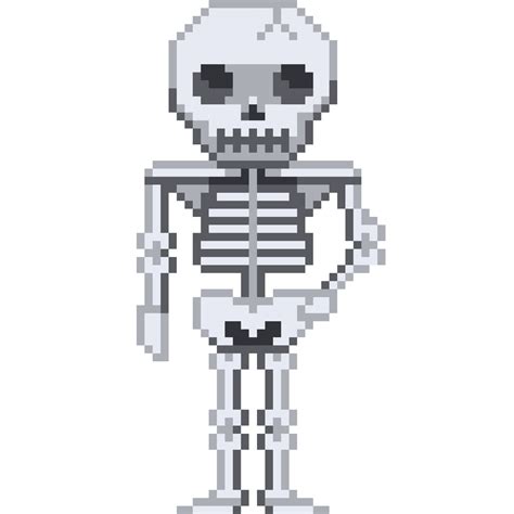 An 8 Bit Retro Styled Pixel Art Illustration Of A Skeleton 19040586 PNG