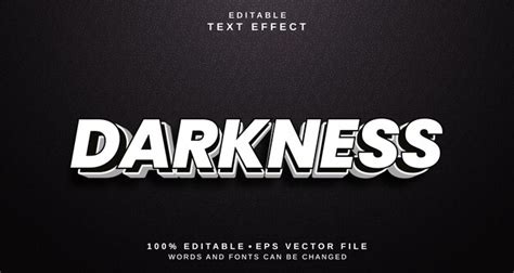 Premium Vector Editable Text Style Effect Darkness Text Style Theme