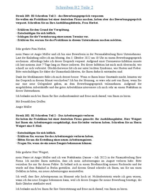 Schreiben B2 Teile 2 Pdf