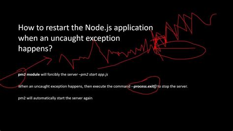 how to restart the node js application when an uncaught exception happens youtube