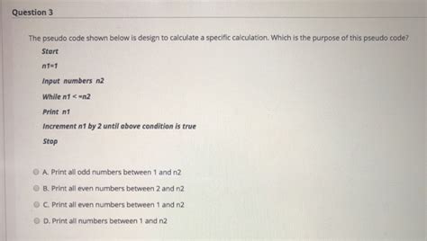 solved question 3 the pseudo code shown below is design to