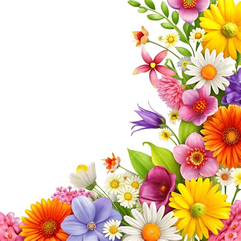 Tulips Corners And Borders Digital Clip Art For