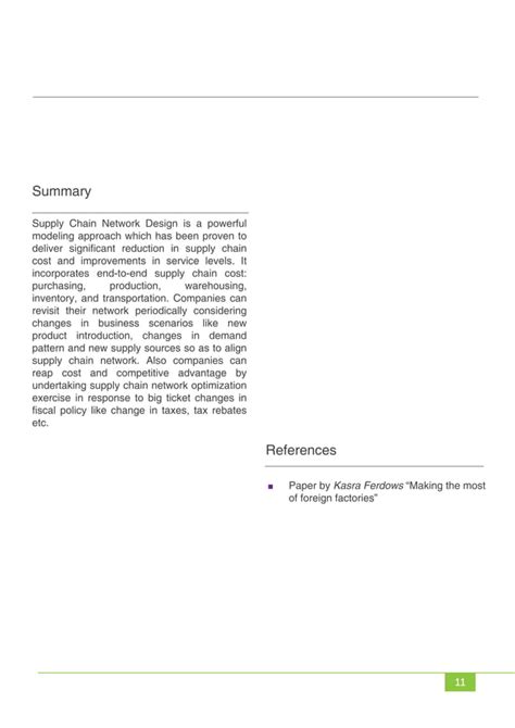 Supply Chain Network Optimization Services Pdf