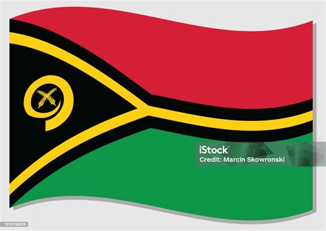 바누아투 벡터 그래픽의 깃발을 흔들고 있습니다 니 바누아투 플래그 일러스트레이션을 흔들고 있습니다 바누아투 국가 국기 물결 모양의 바람에 자유와 독립의 상징이다 기에 대한