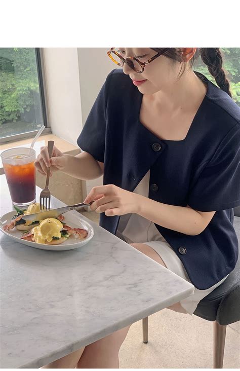 여름트위드 Made Lovb L 1432 스퀘어넥 트위드 반팔 자켓블라우스44~100 ♥핫핑♥