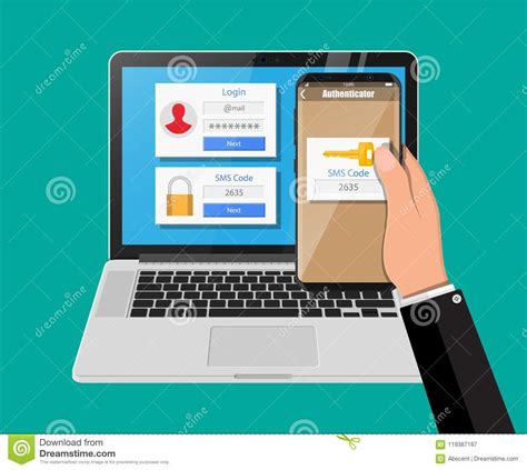Two Steps Authentication Concept Stock Vector Illustration Of Phone