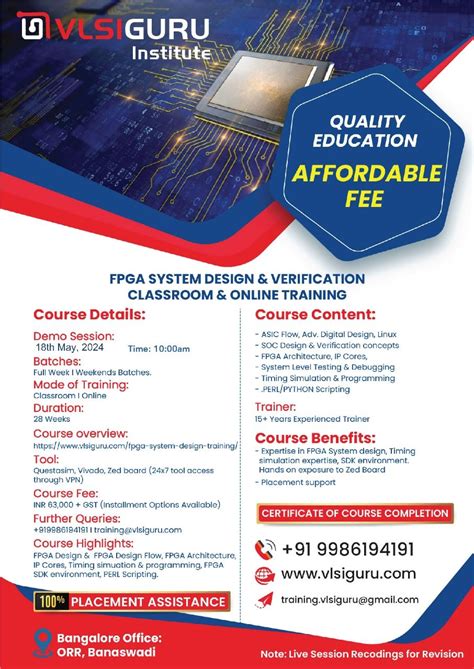 Fpga Vlsidesign Training Onlinetraining Vlsiguru Training Institute