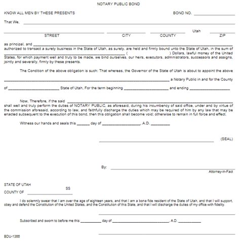 Utah Notary Public Bond A Comprehensive Guide