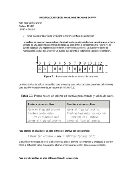 investigacion sobe el manejo de archivos en java pdf archivo de computadora java lenguaje