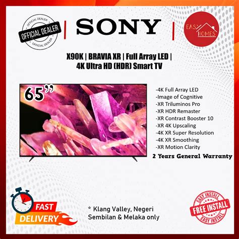 Sony TV Android 65 4K HDR LED Google TV ( Android TV) - KD-65X90K ...