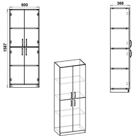 ᐉ Шкаф книжный Компанит КШ 12 60х37х159 см Бук 9668068 • Купить в Киеве Украине • Лучшая цена