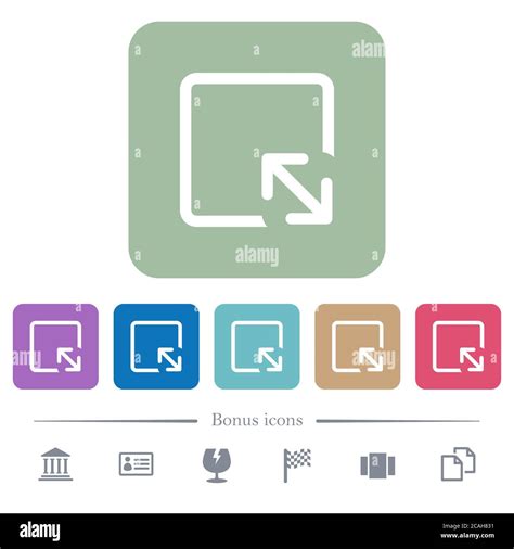 Resize Object White Flat Icons On Color Rounded Square Backgrounds 6